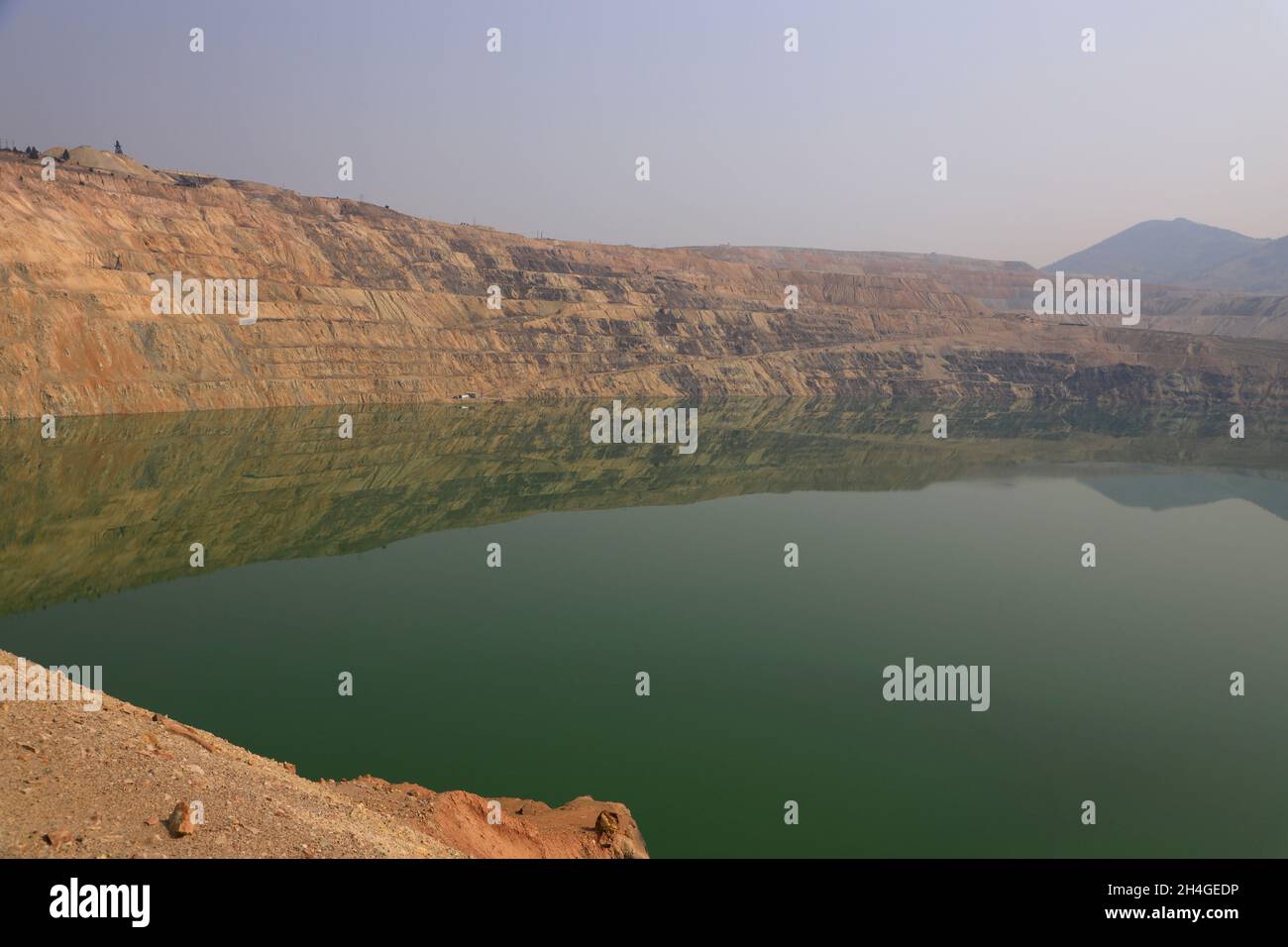 Berkeley Pit, a former open pit copper mine filled with heavily ...