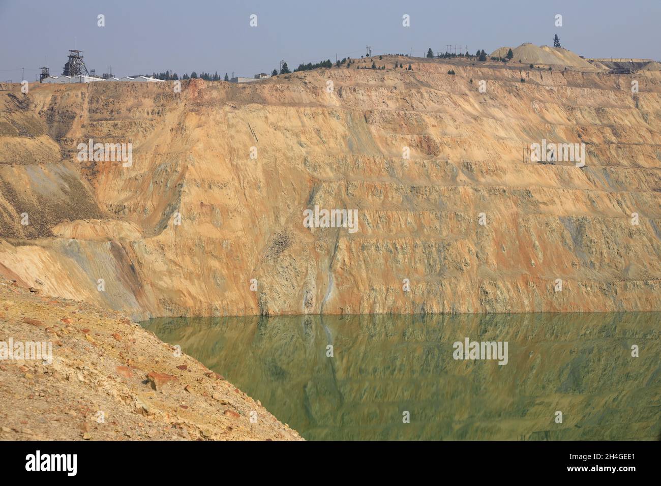 Berkeley Pit, a former open pit copper mine filled with heavily ...