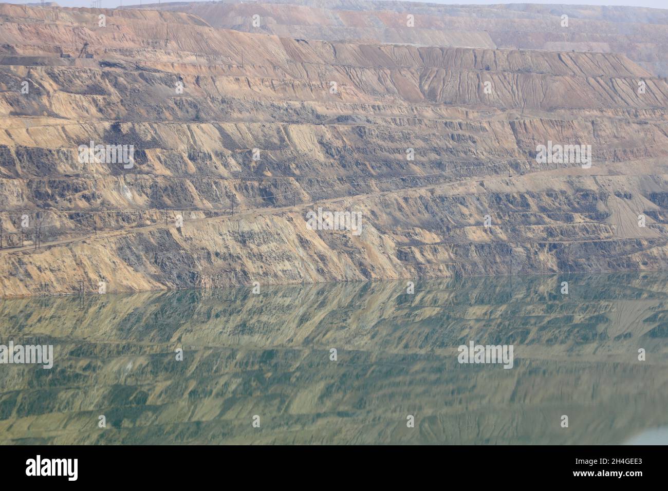 Berkeley Pit, a former open pit copper mine filled with heavily ...