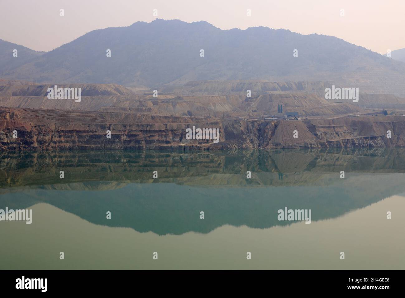 Berkeley Pit, a former open pit copper mine filled with heavily ...