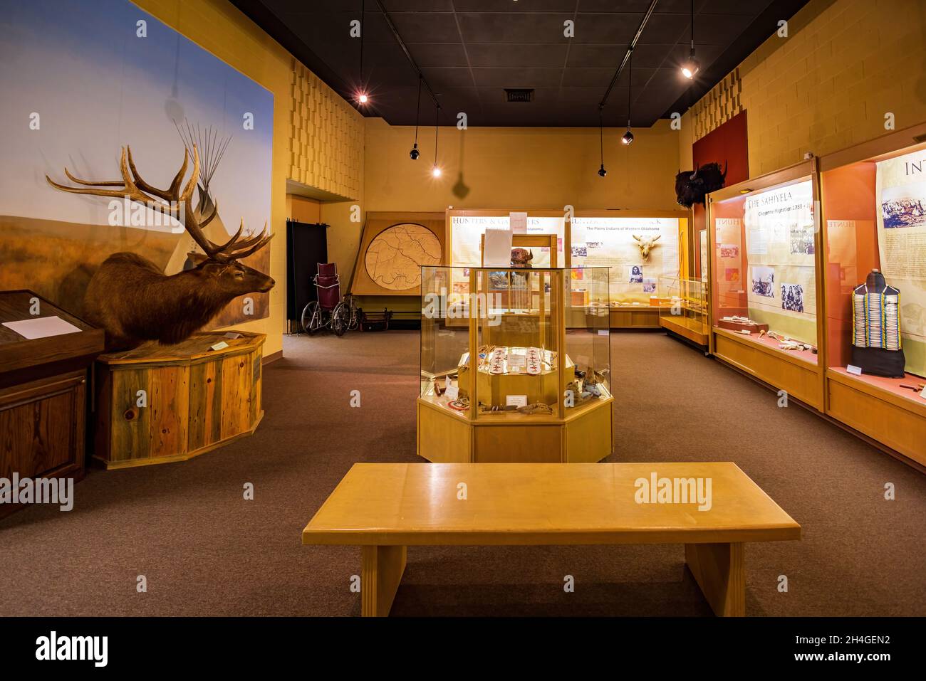 Oklahoma, OCT 28, 2021 - Interior view of the Plains Indians and ...