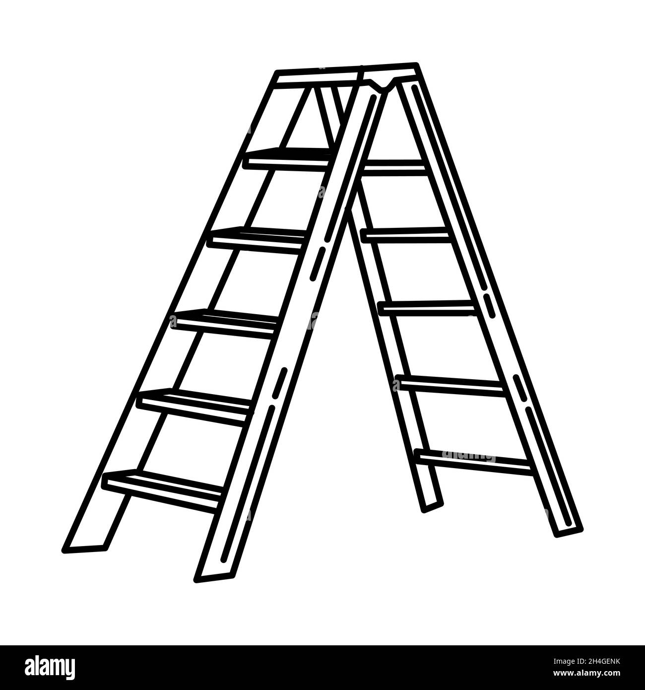 Construction worker climbing up ladder Stock Vector Images - Alamy