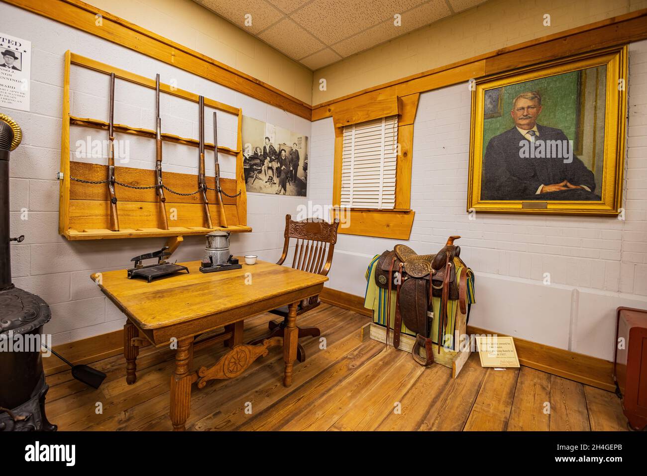 Oklahoma, OCT 28, 2021 - Interior view of the Plains Indians and ...