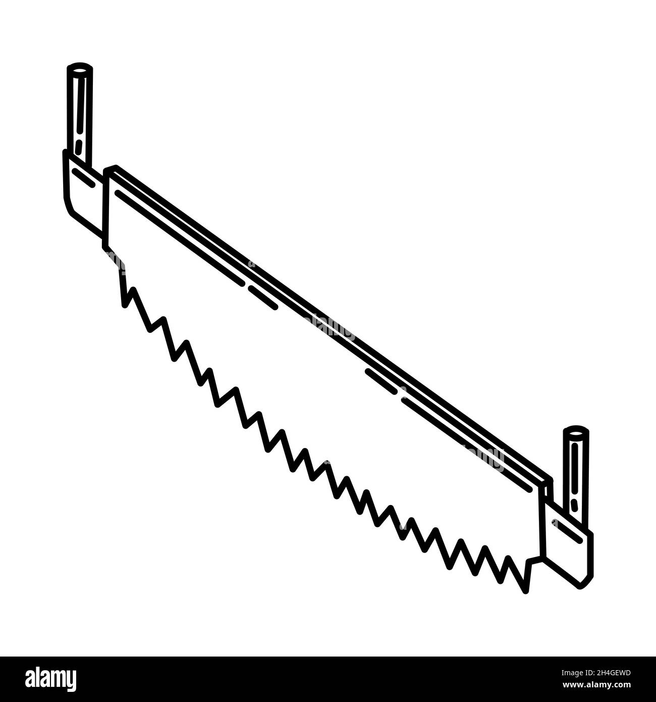 Crosscut Saw Drawing