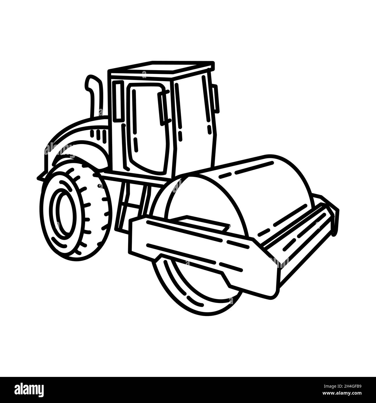 Compactors Part of Contractor Material and Equipment Device Hand Drawn ...