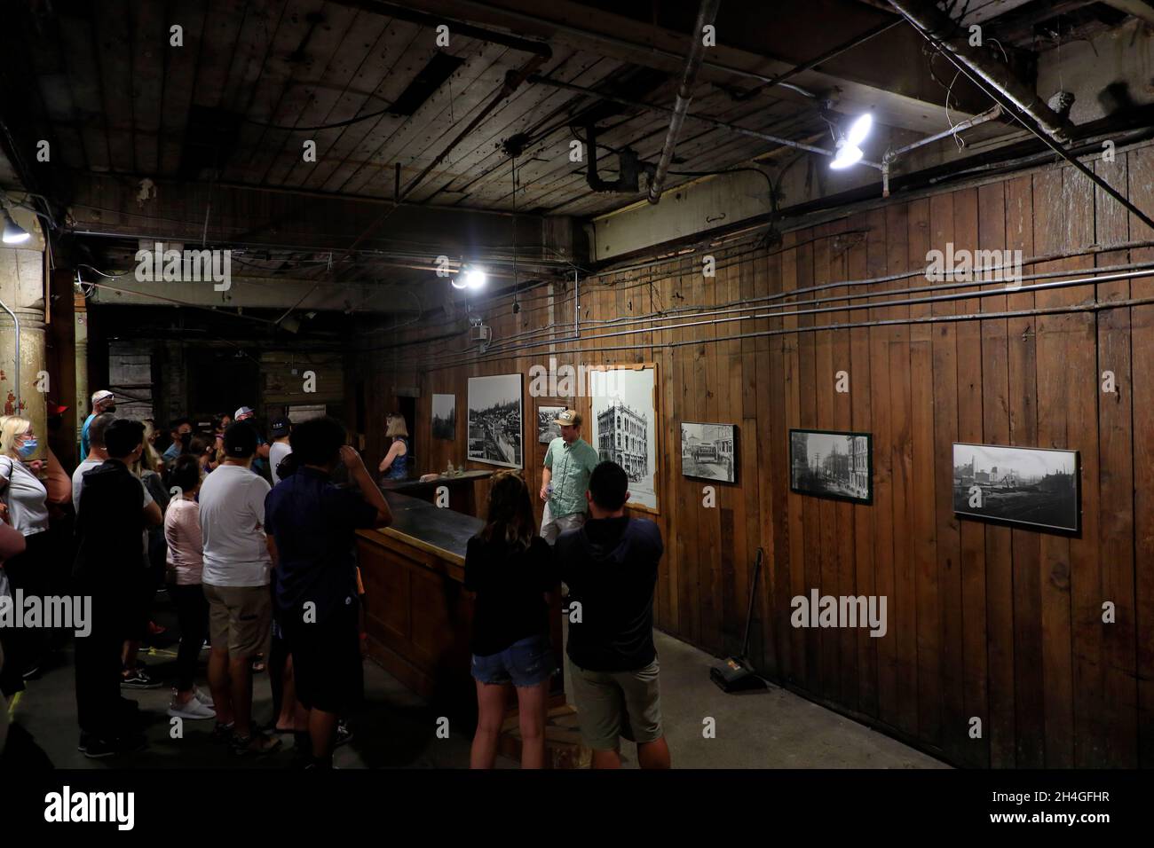 Visitors in Seattle Underground a network of underground passageways ...