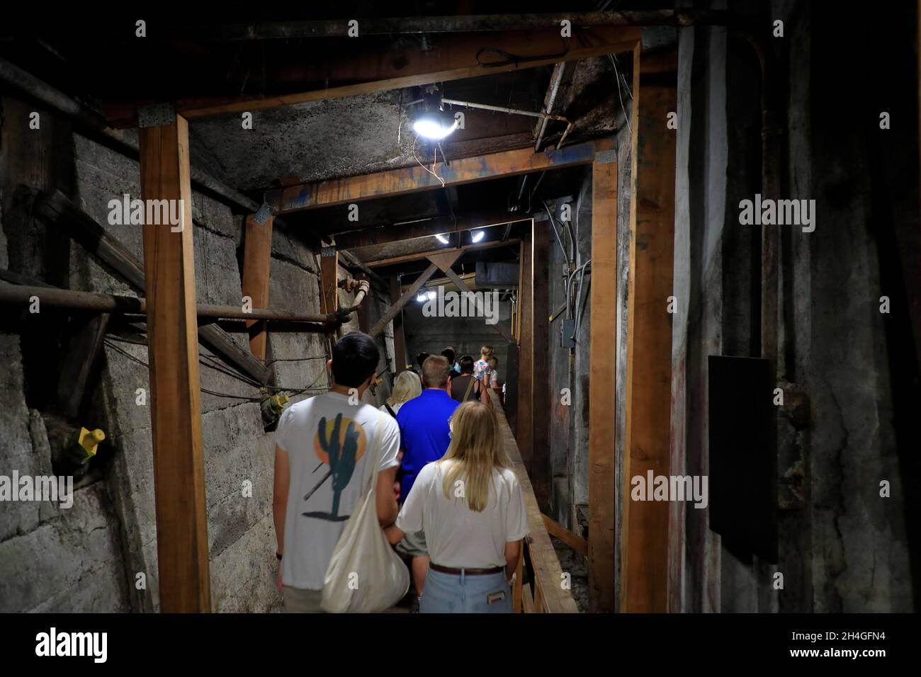 Visitors in Seattle Underground a network of underground passageways ...