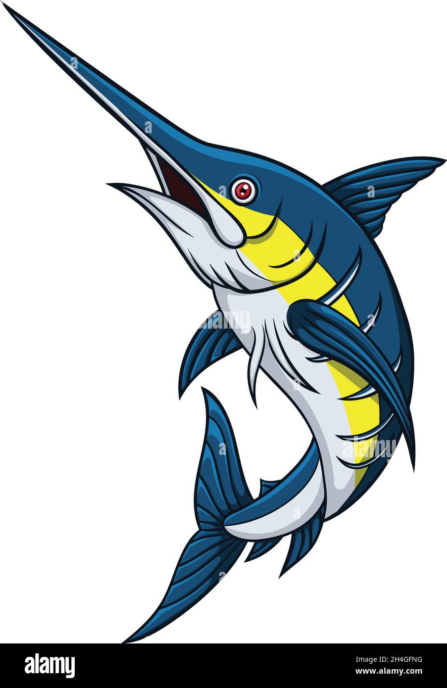 Cartoon marlin fish isolated on a white background Stock Vector Image ...