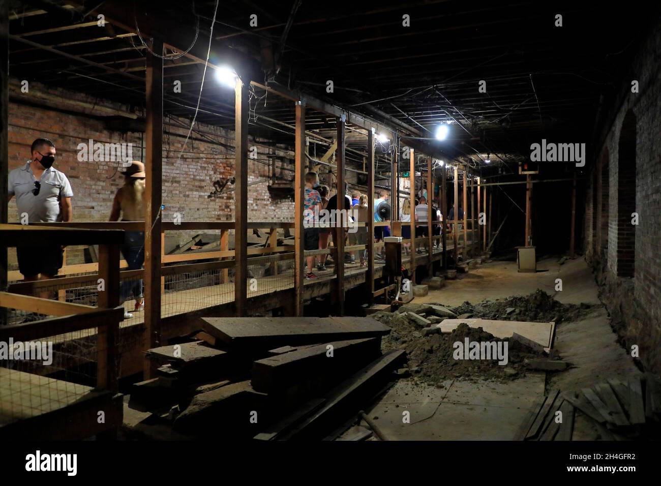 Visitors in Seattle Underground a network of underground passageways ...