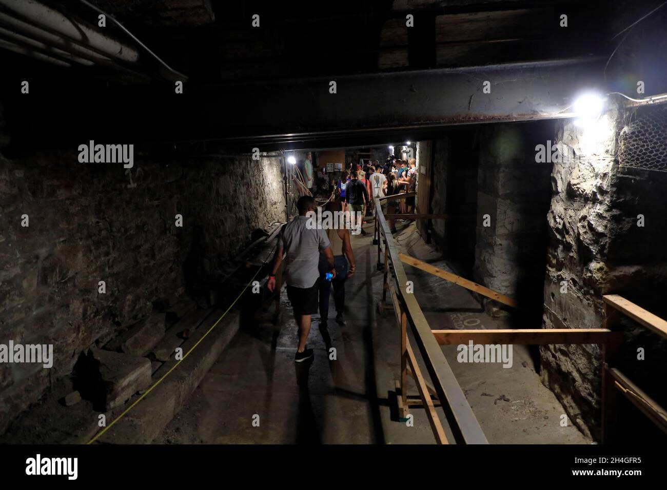 Visitors in Seattle Underground a network of underground passageways ...