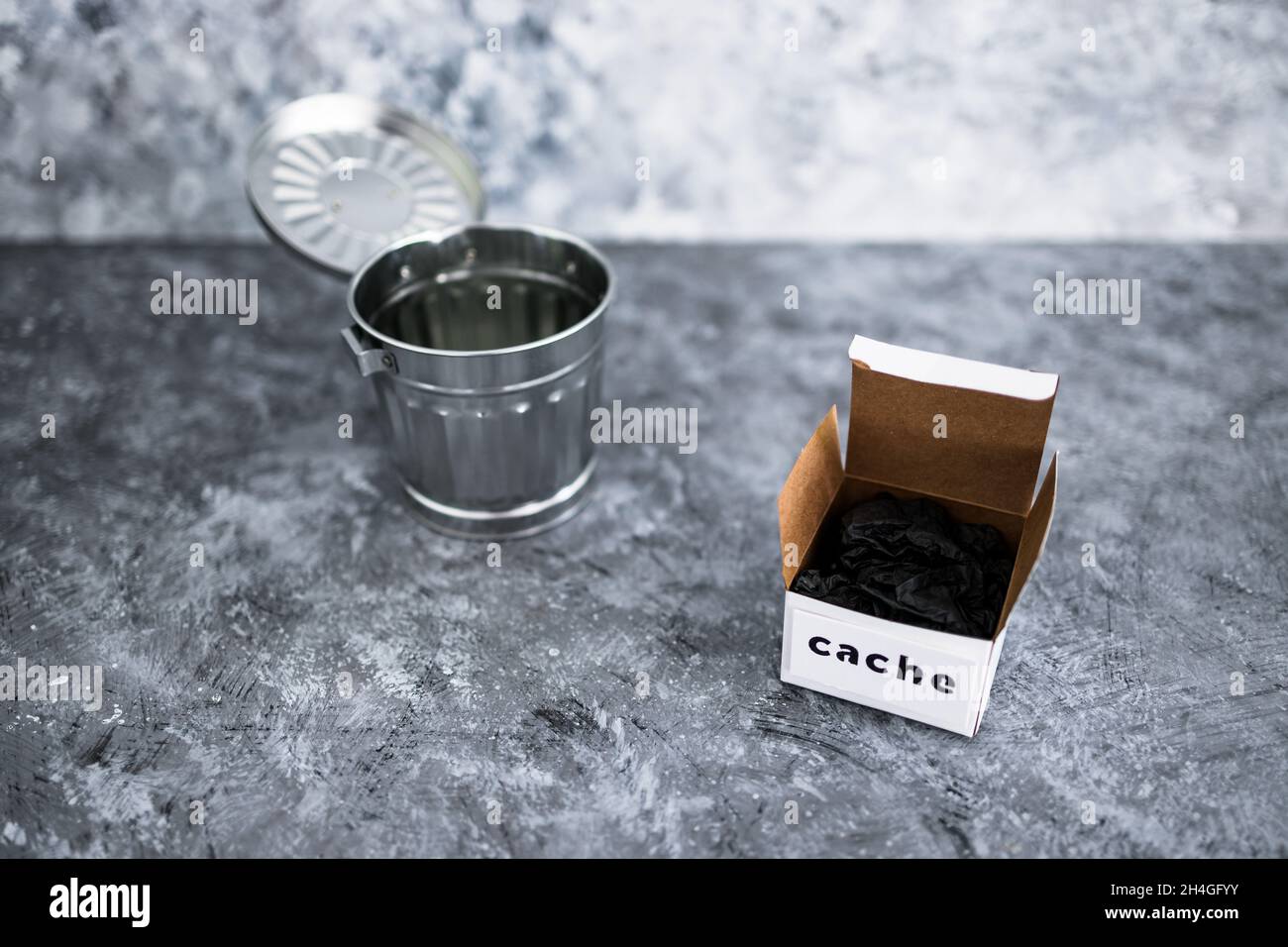 online privacy and stored information concept, metaphor of box with ...