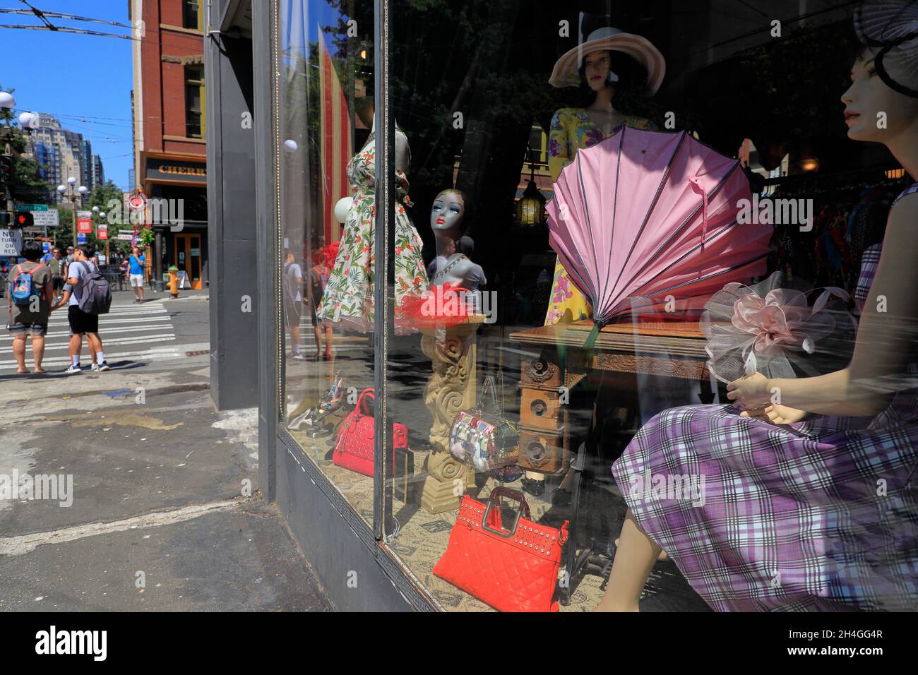 The window of a women clothing store in Pioneer Square historic ...