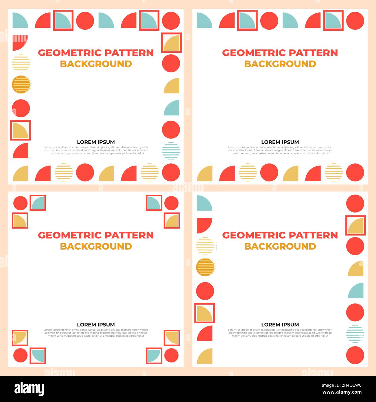 abstract colorful geometric pattern socia media post design template ...