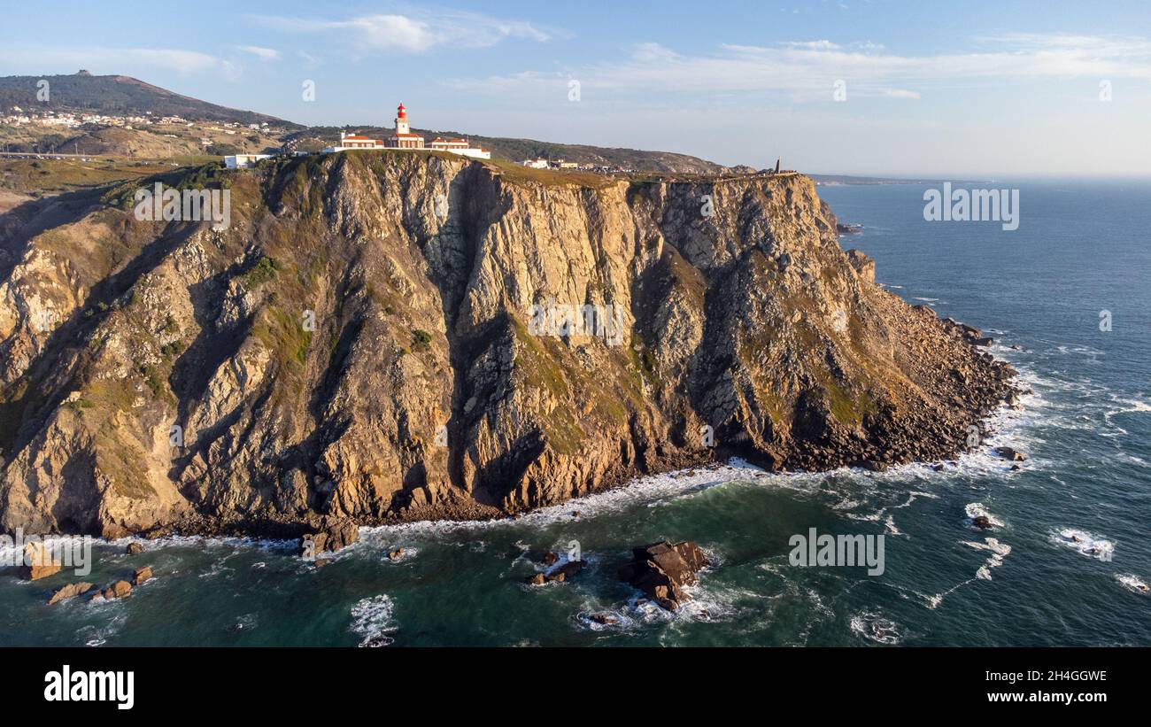 Cabo da Roca lighthouse, Cabo da Roca, Portugal Stock Photo - Alamy