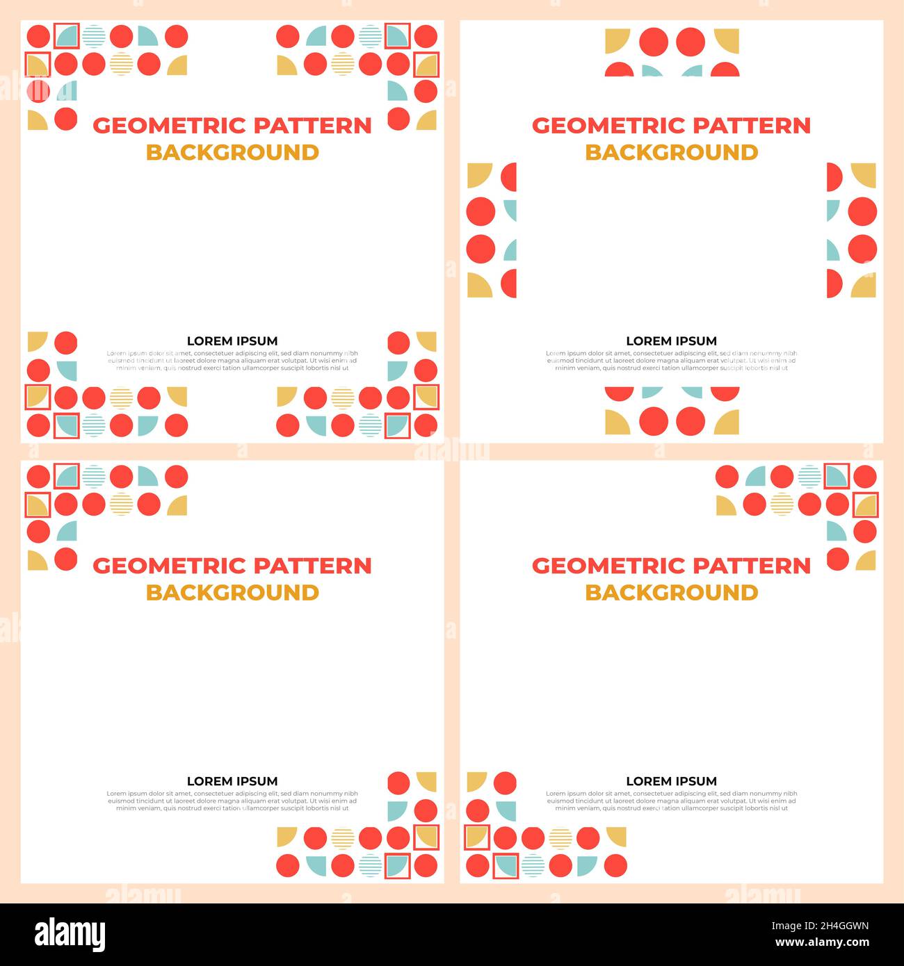 abstract colorful geometric pattern socia media post design template ...