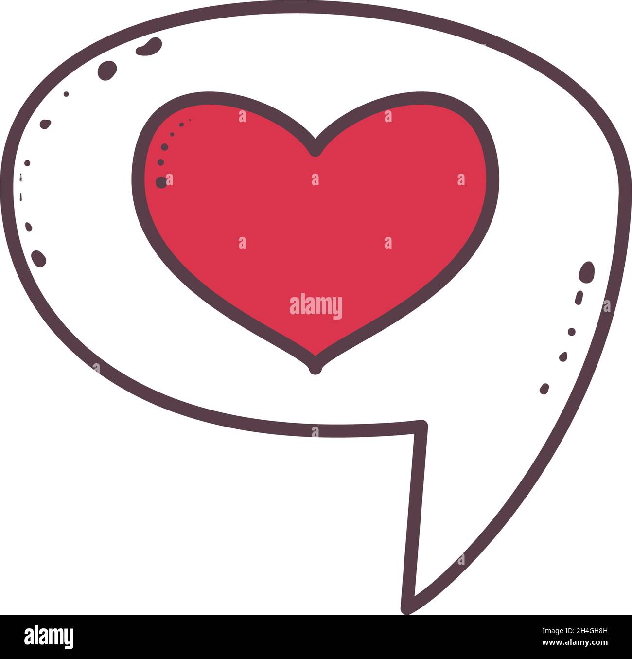 Bubble heart over white Stock Vector Images - Alamy