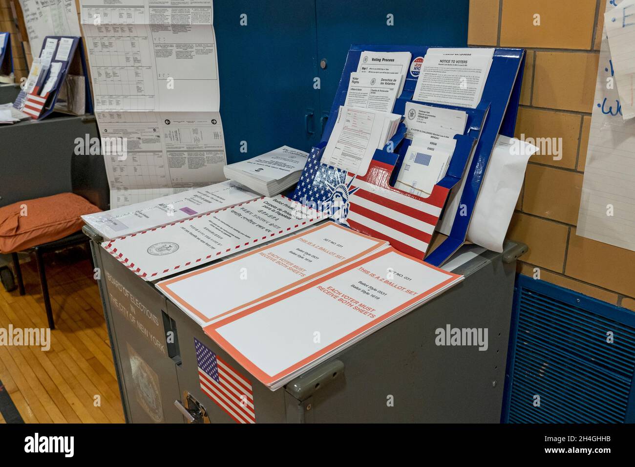 NEW YORK, NY - NOVEMBER 02: A voting ballot stack and election ...