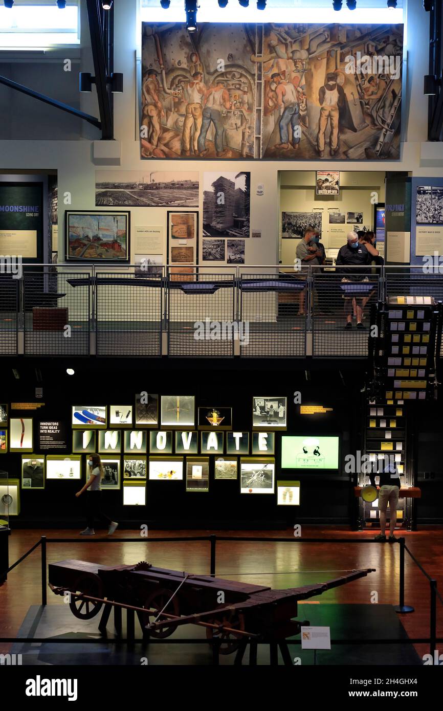 Grand Atrium with exhibitions of the history of Seattle in Museum of ...