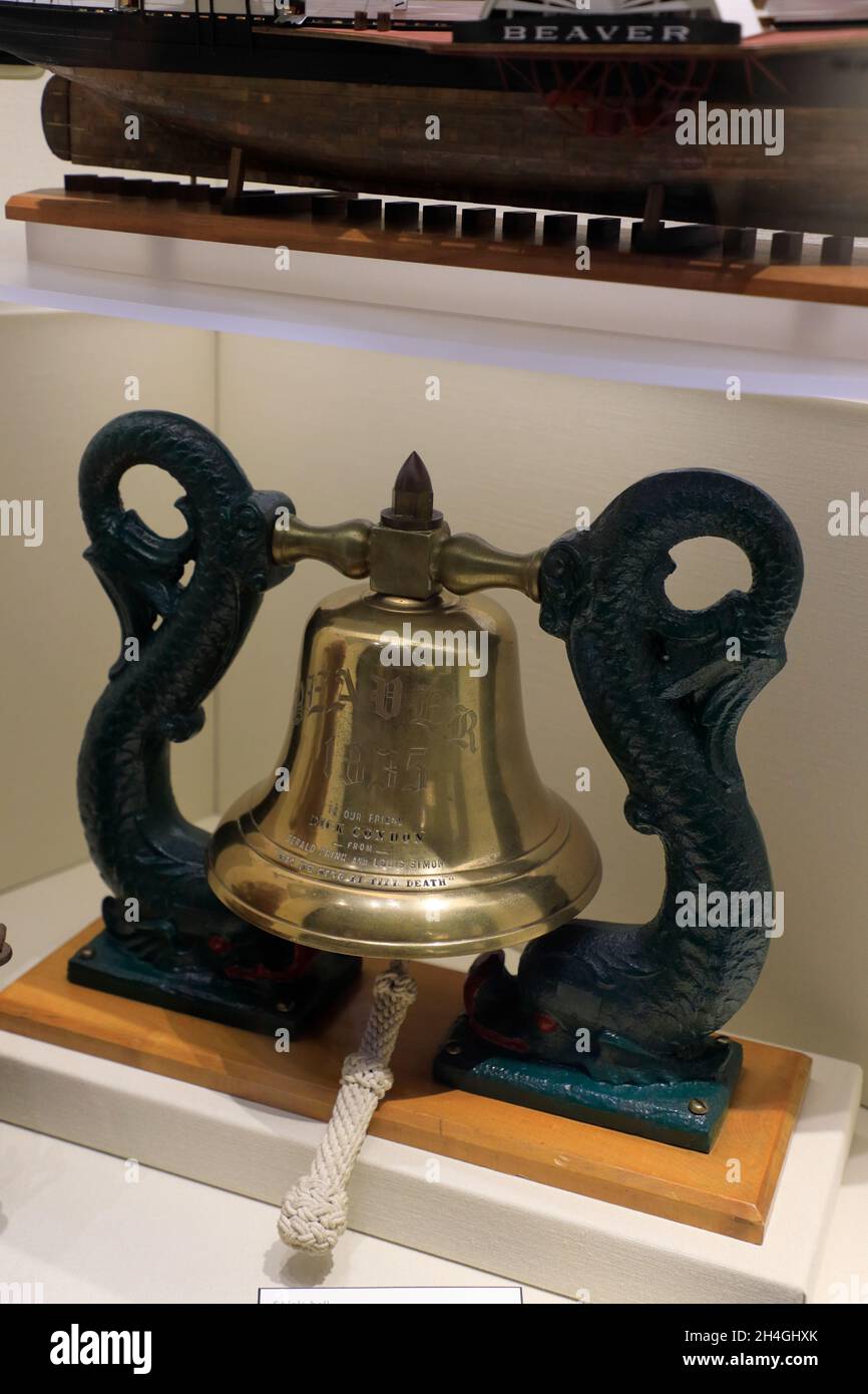 Ship's bell from S.S.Beaver display in Museum of History and Industry ...