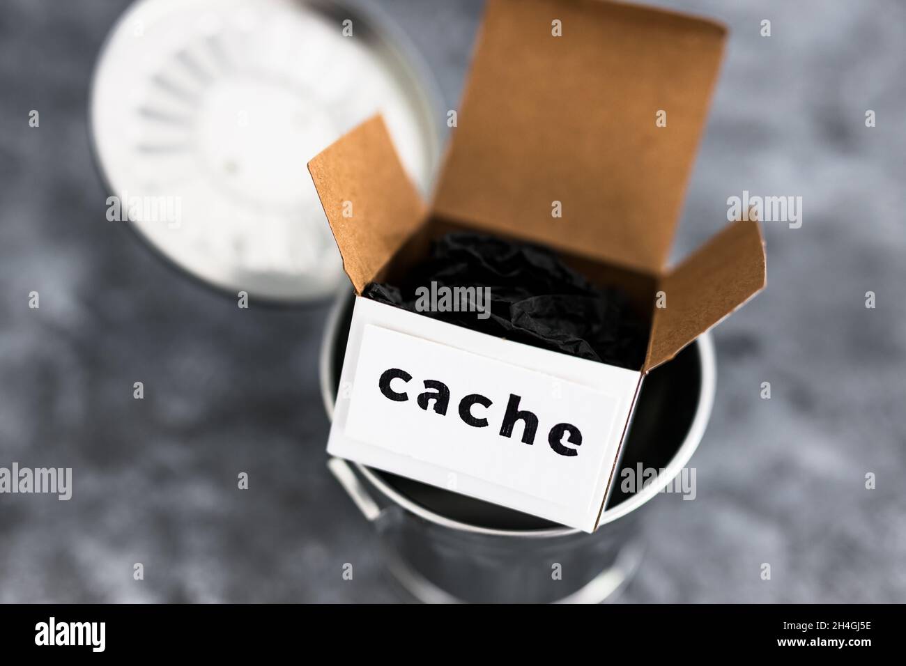 online privacy and stored information concept, metaphor of box with ...