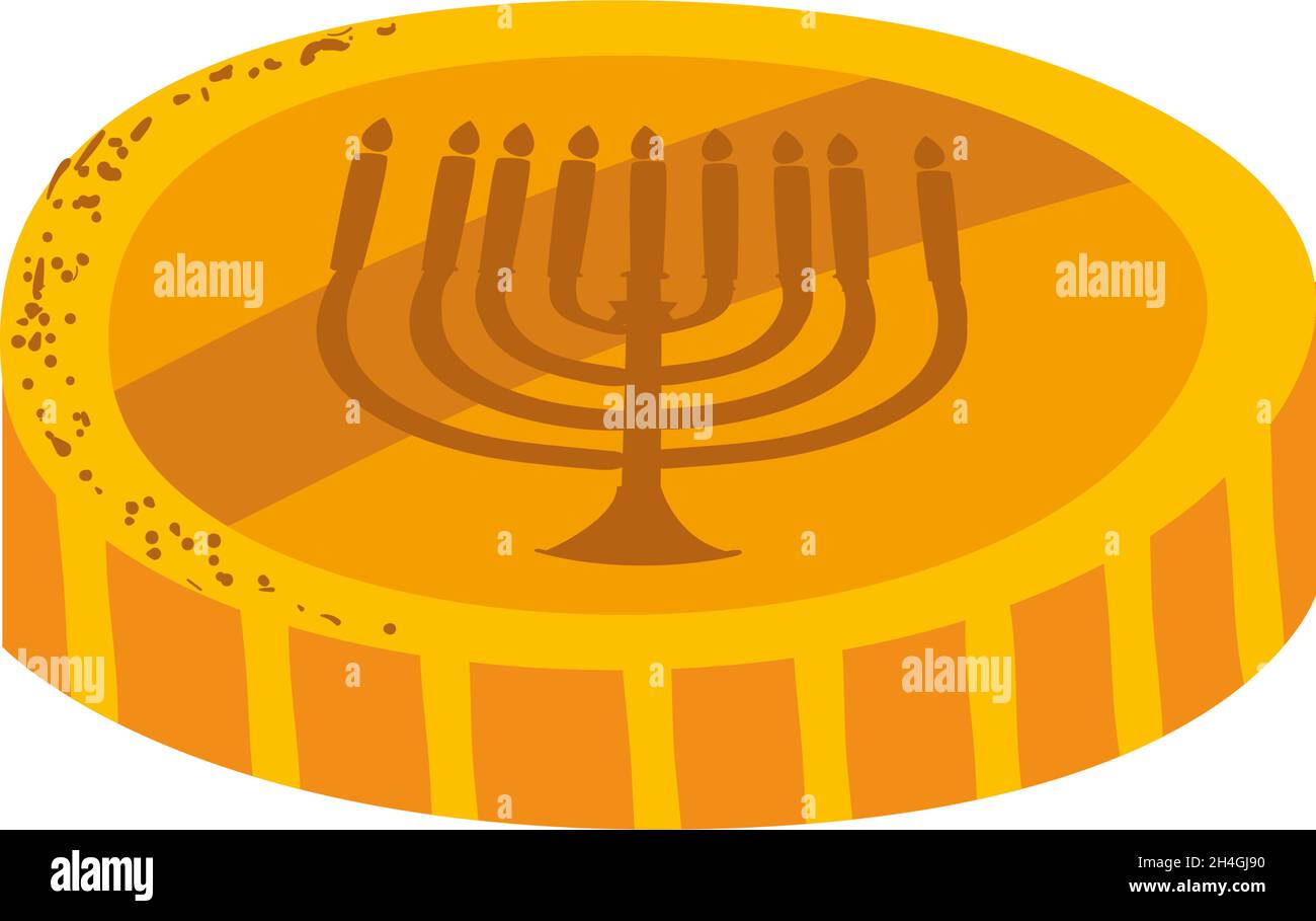 hanukkah coin illustration with menorah Stock Vector Image & Art - Alamy
