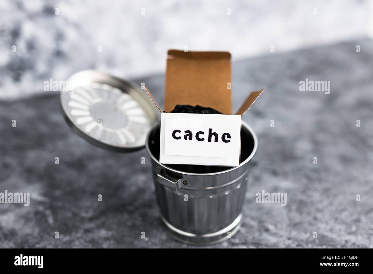 online privacy and stored information concept, metaphor of box with ...