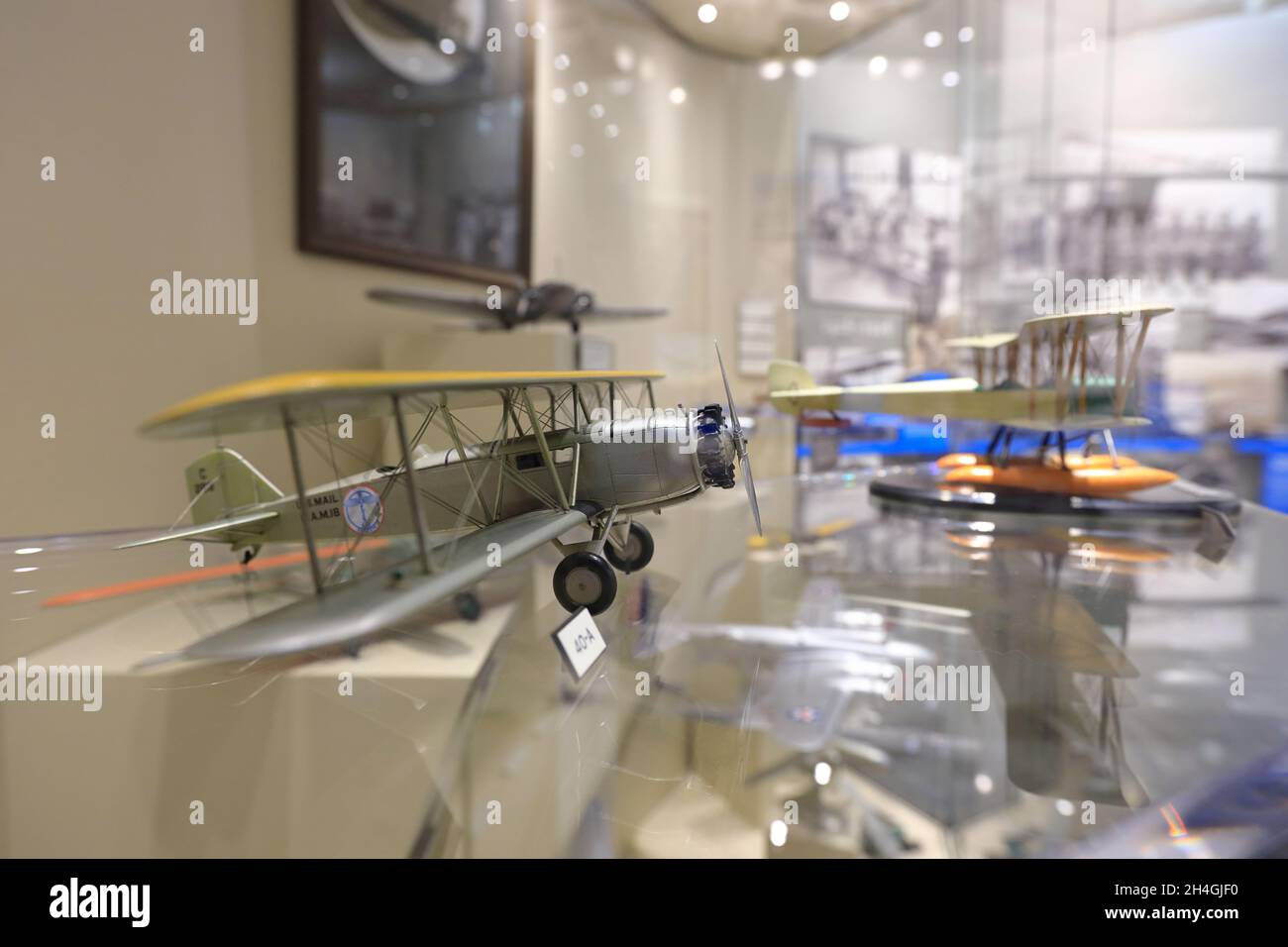 The models of Boeing built airplanes display in the exhibition of ...
