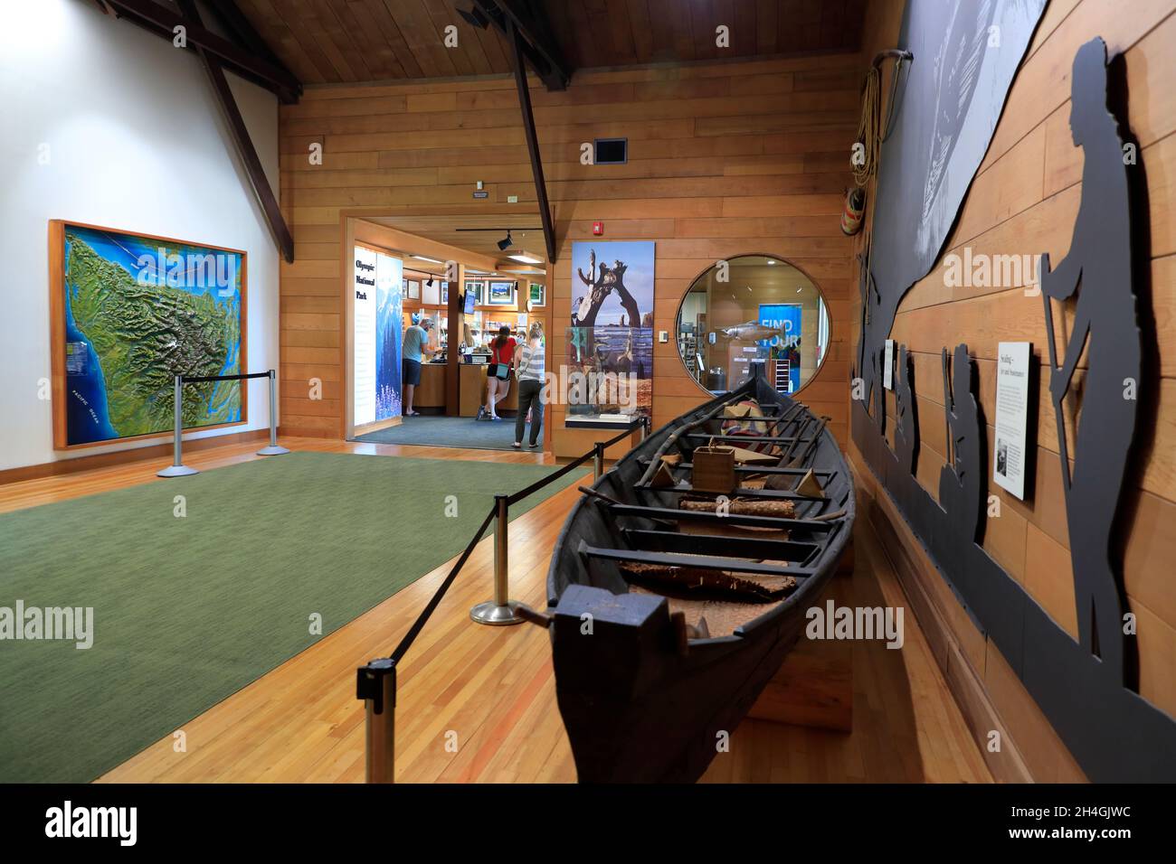 Interior view of the Visitor Center / Wilderness Information Center of ...