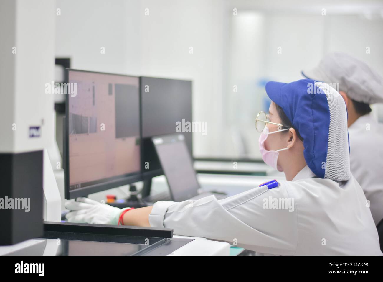 Operator working with computer design product in factory industry Stock ...