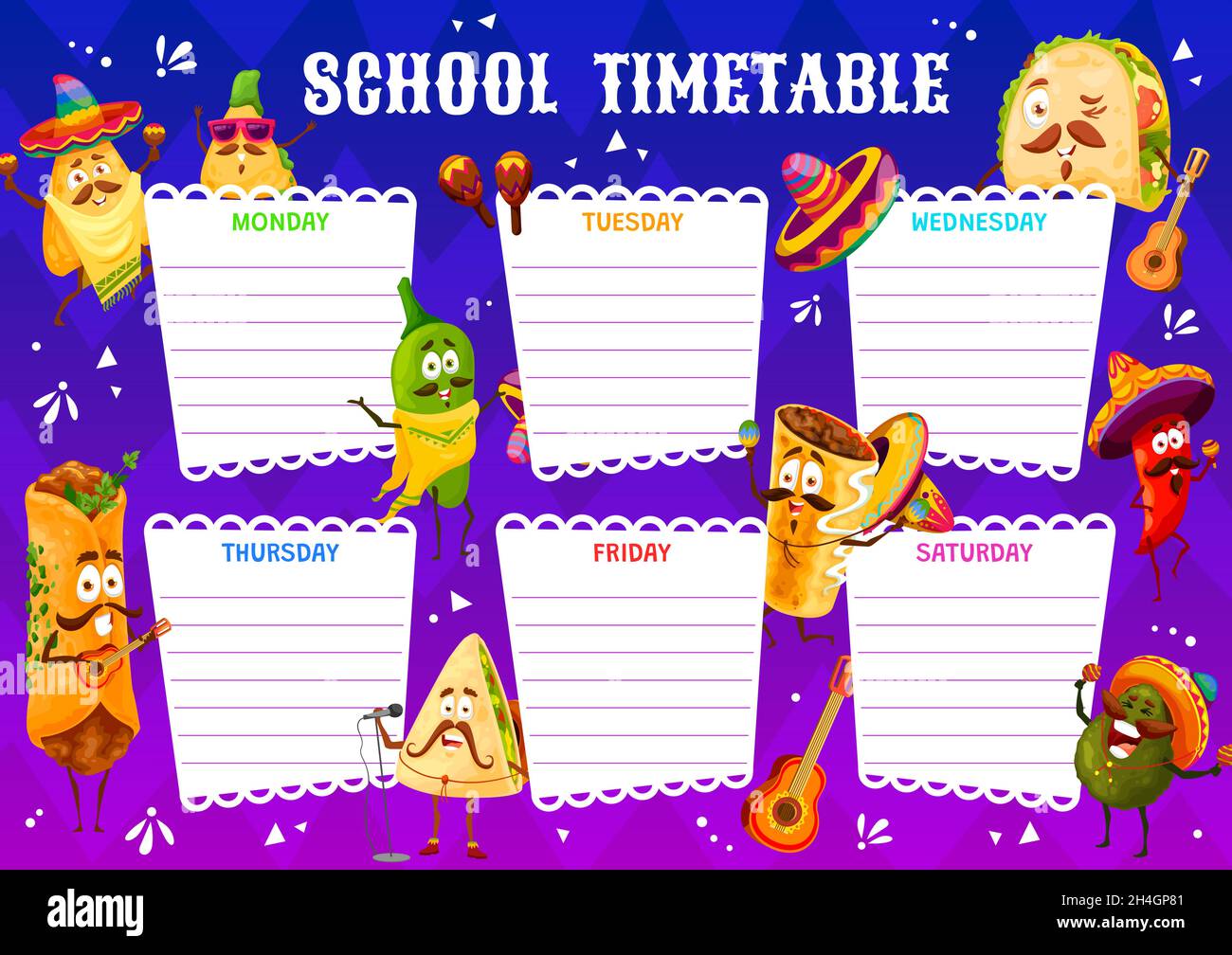 School mexico food Stock Vector Images - Alamy