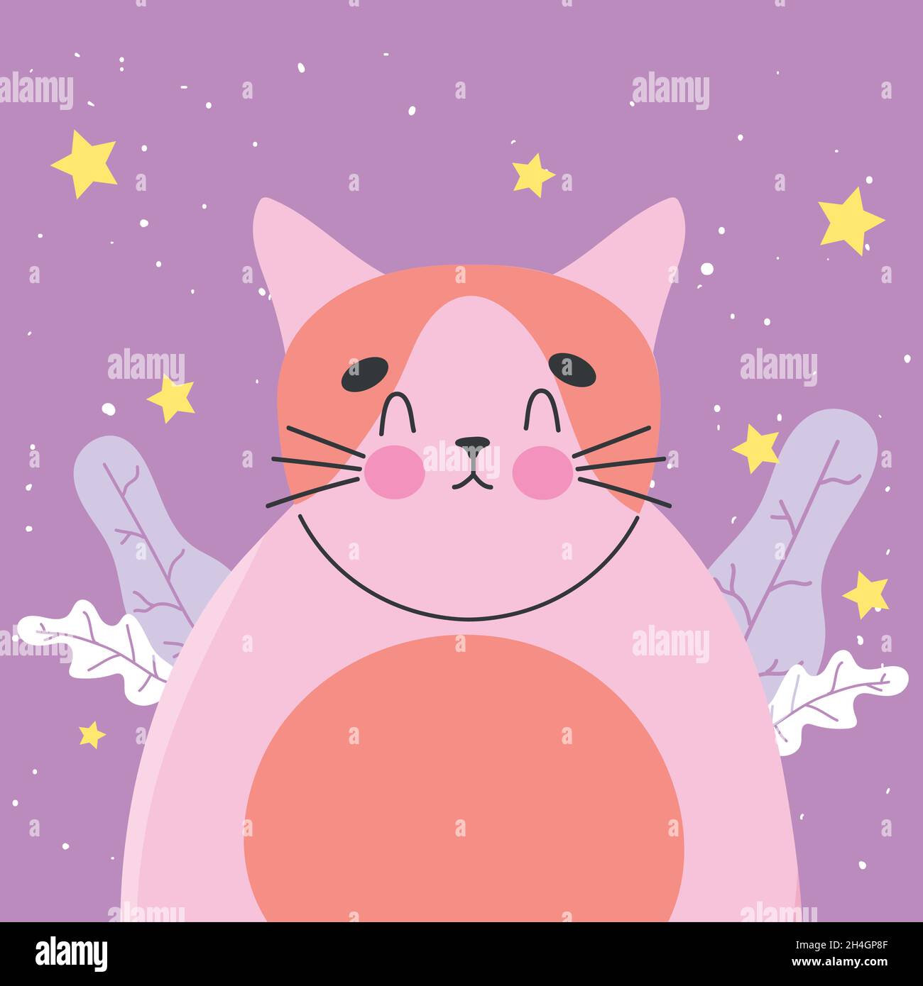 Yarn pink cat Stock Vector Images - Alamy