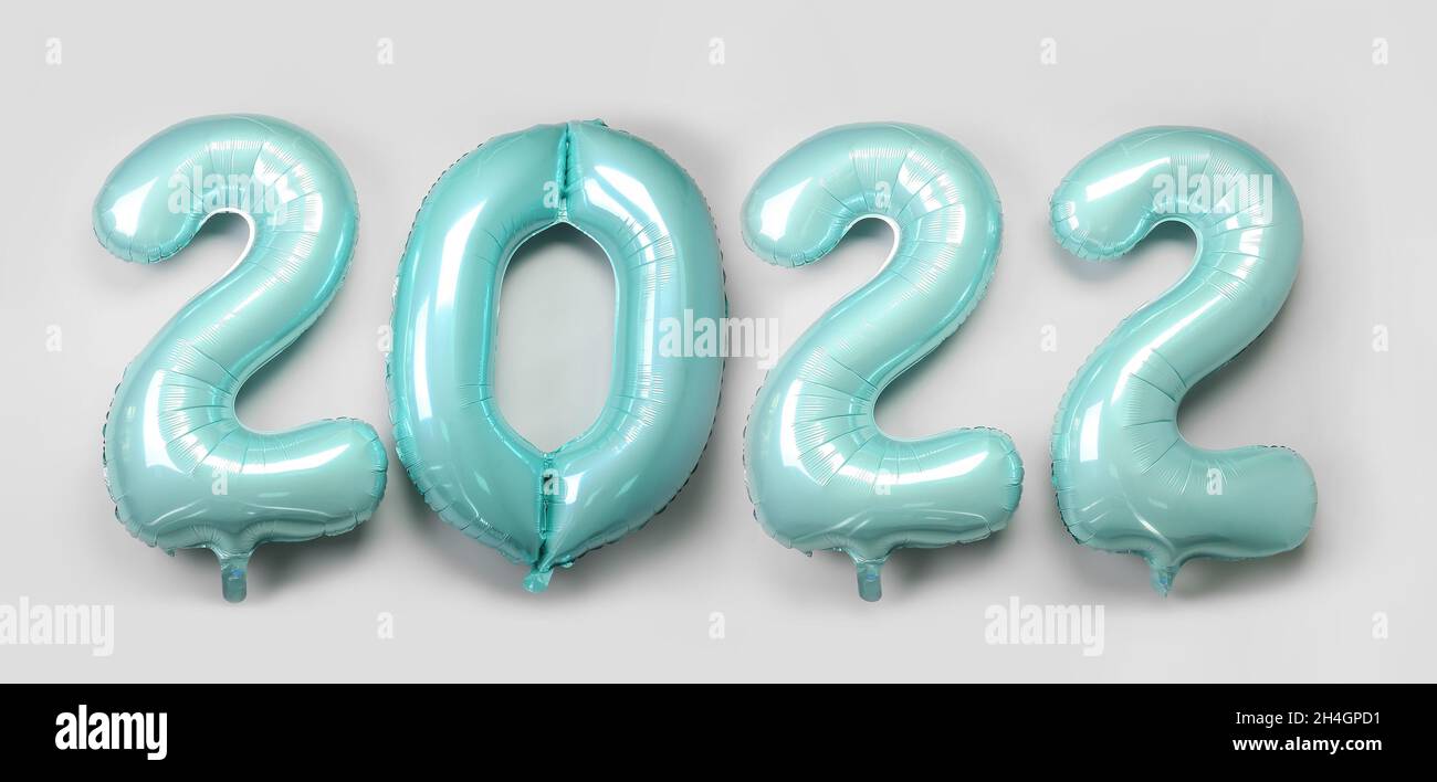 Figure 2022 made of balloons on light background Stock Photo - Alamy