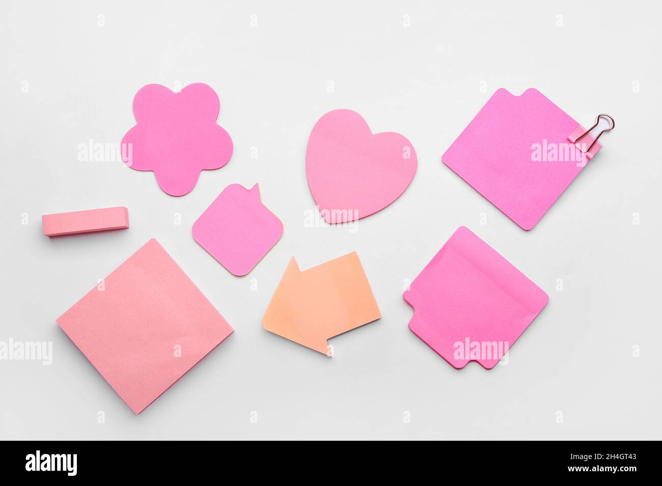 Different sticky notes on white background Stock Photo - Alamy