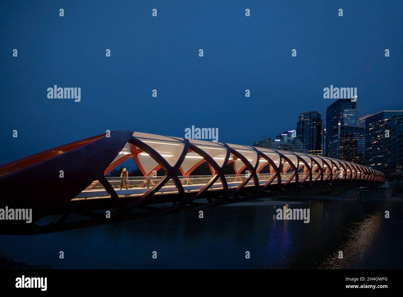 Santiago calatrava design pedestrian bridge crossing hi-res stock ...