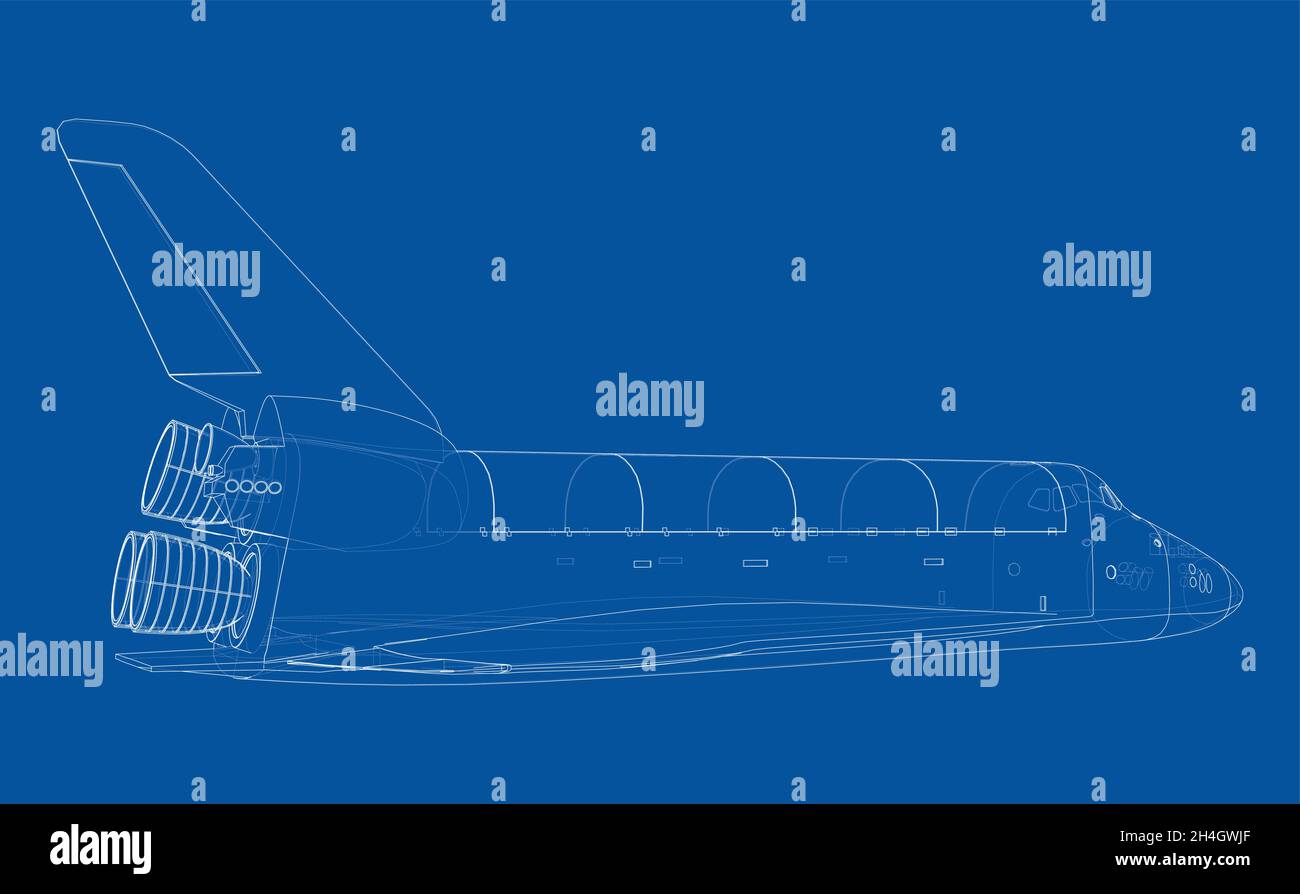 Space shuttle. Vector rendering of 3d Stock Vector Image & Art - Alamy