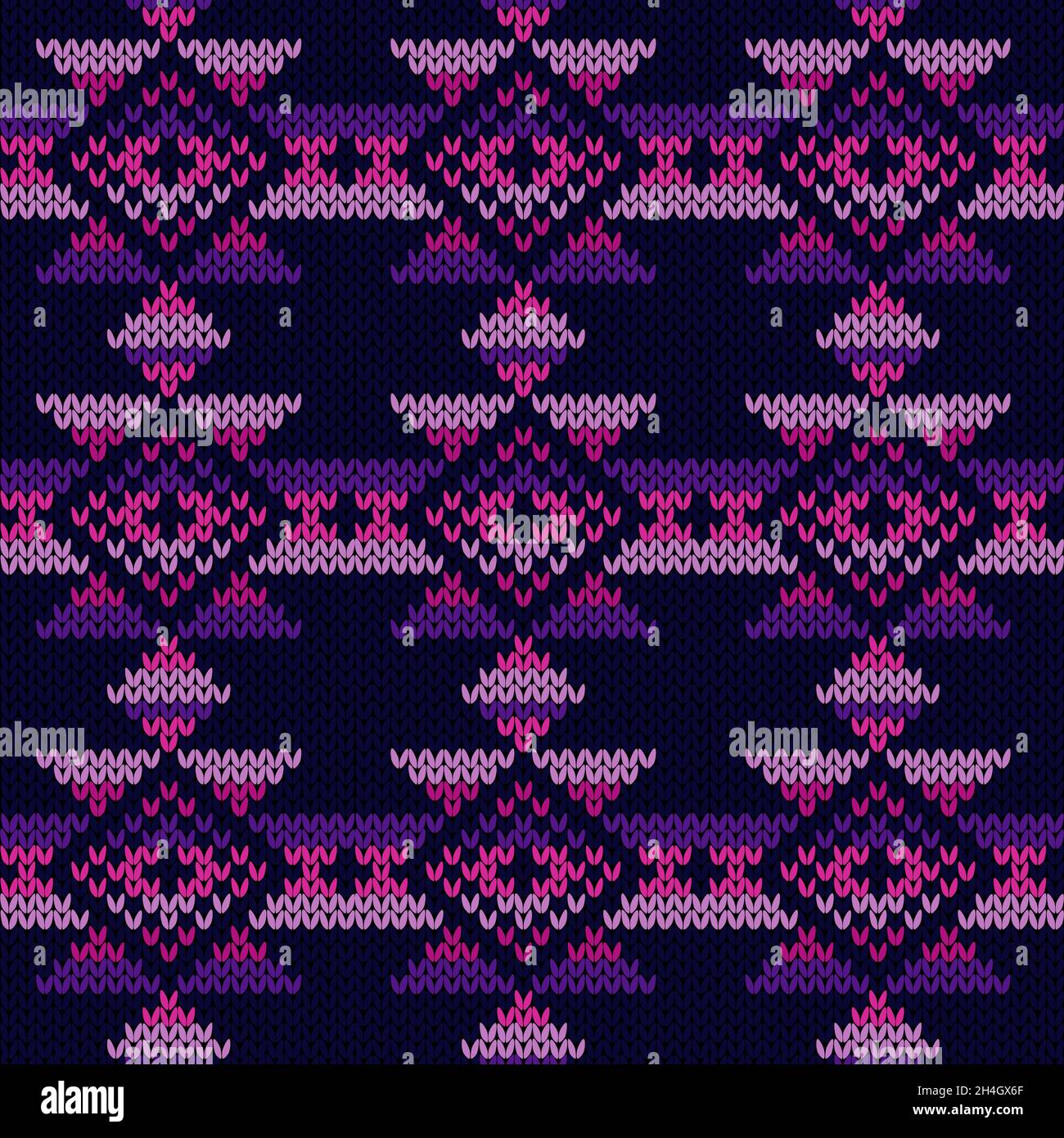 Seamless knitted vector pattern as a fabric texture in blue, violet and ...
