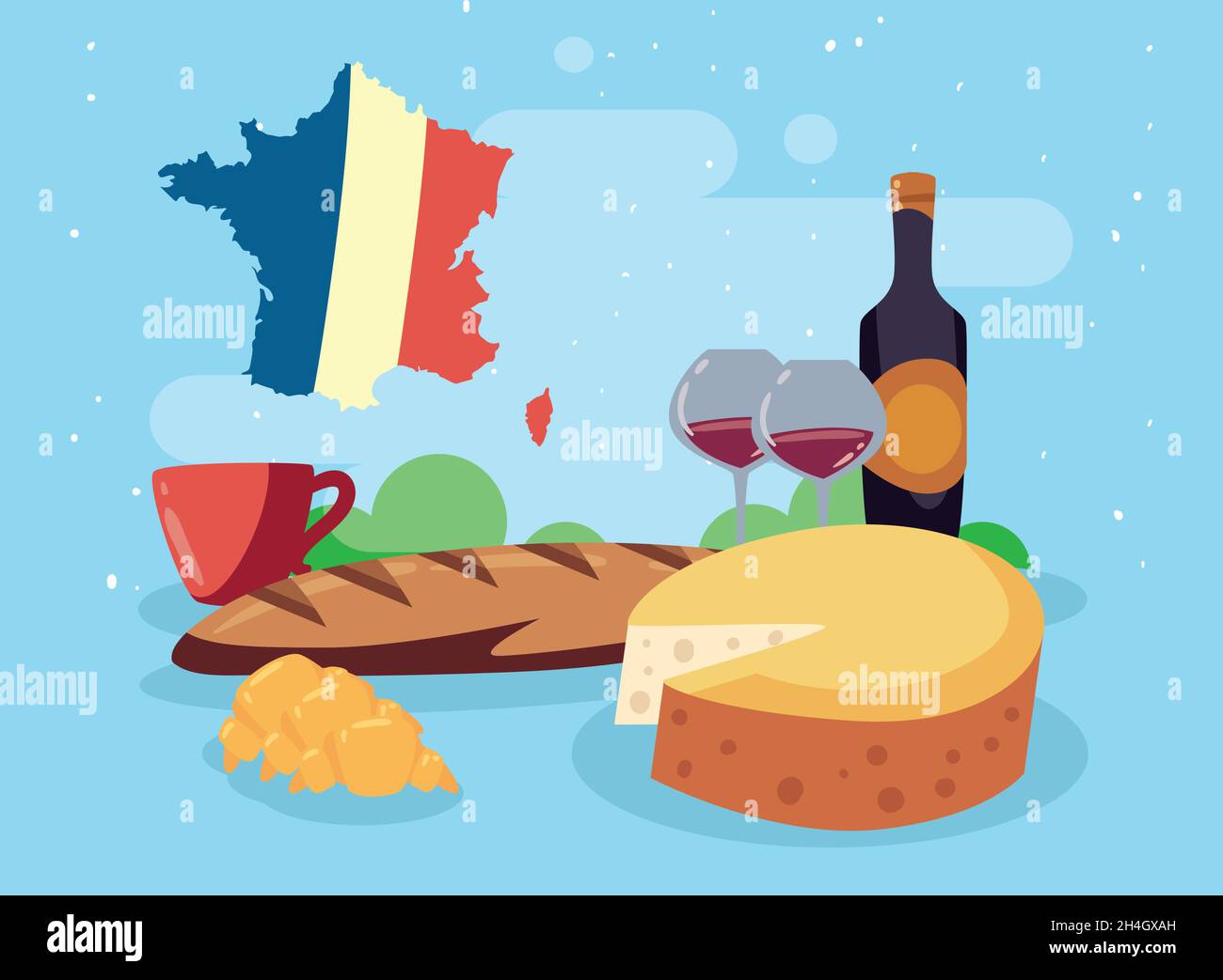cool france poster with items Stock Vector Image & Art - Alamy
