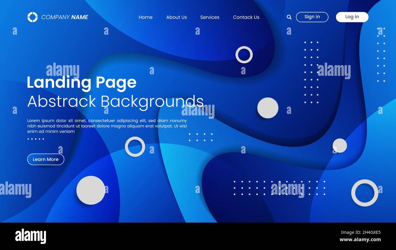 Website landing page design with abstract background Stock Vector Image ...