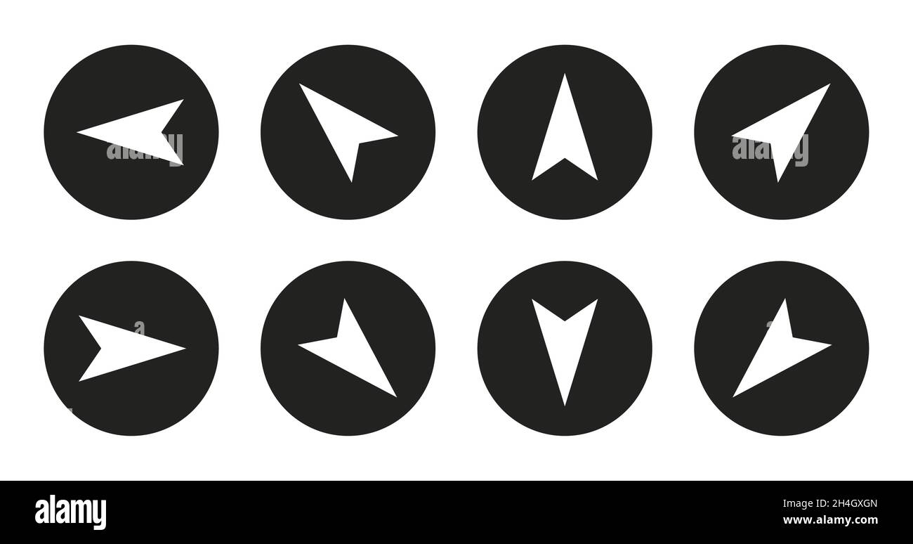 Navigation Arrow Icons set isolated on white background. Flat Design ...