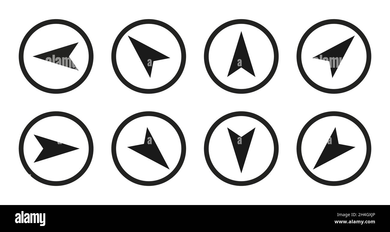 Navigation Arrow Icons set isolated on white background. Flat Design ...
