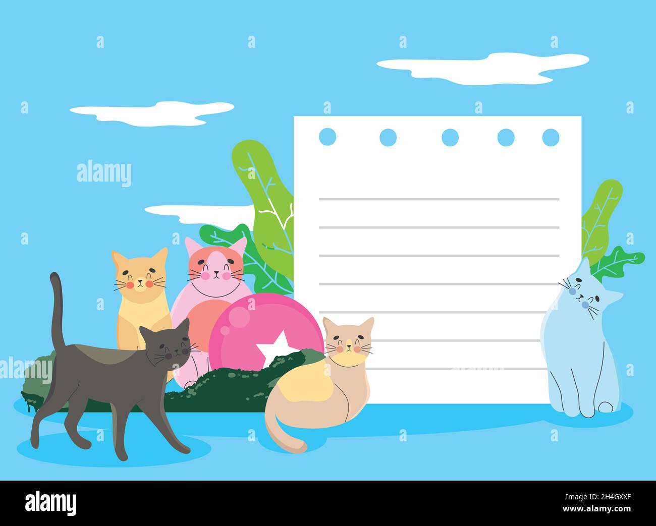 Beautiful fluffy kitten on Stock Vector Images - Alamy