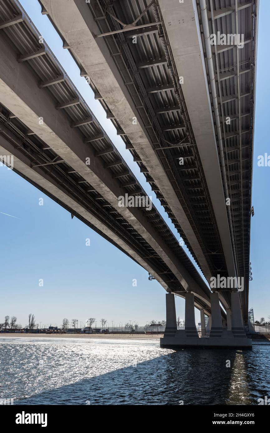 View of Voroshilovsky bridge in Rostov-on-Don. Russia Stock Photo - Alamy