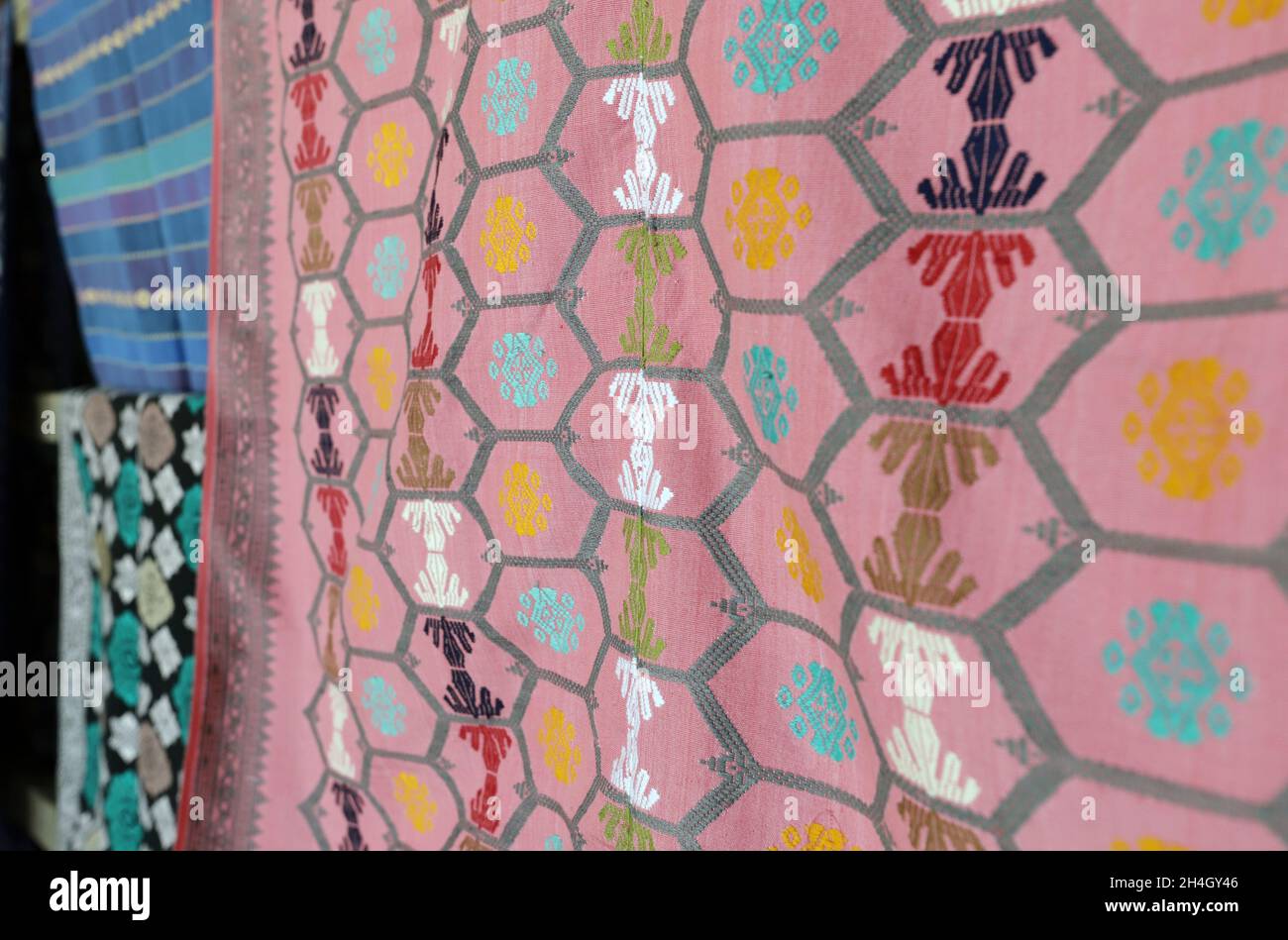Traditional woven fabric from Lombok, West Nusa Tenggara, Indonesia ...