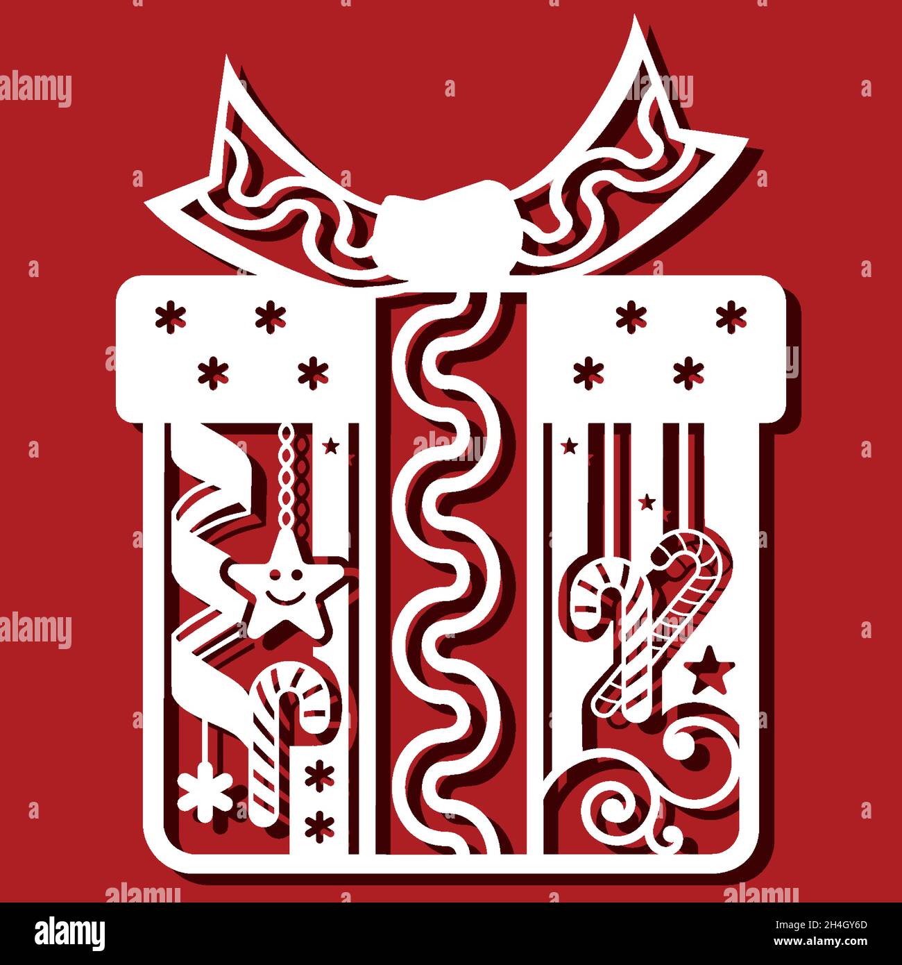 Christmas Gift for laser cutting. New Year card. Geometry pattern in ...