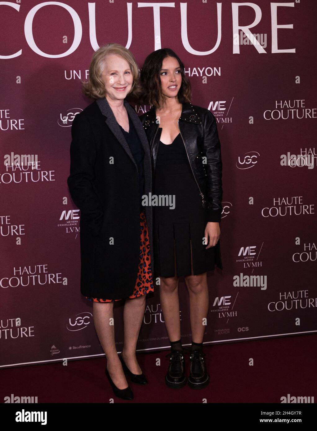 Paris, France, on November 2, 2021. French actress Nathalie Baye (L ...