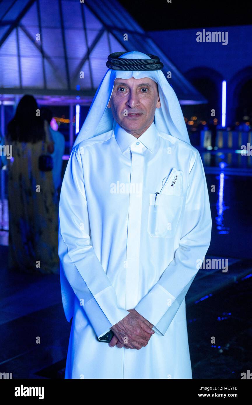 Doha, Qatar, November 2, 2021. Qatar Airways CEO Akbar Al Baker arrives ...