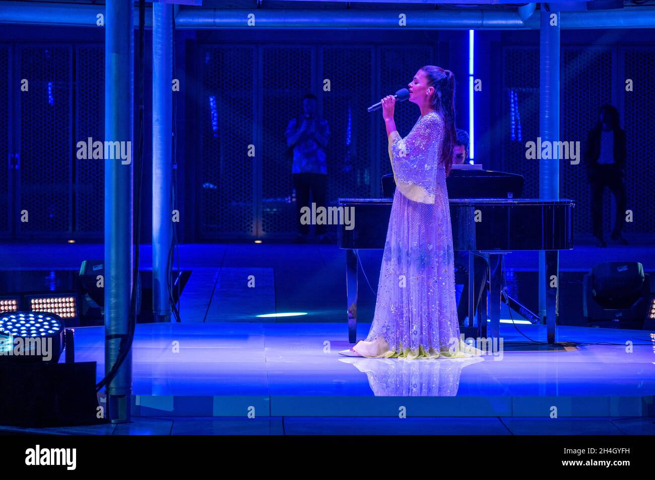 Doha, Qatar, November 2, 2021. British singer Cosima performs during ...