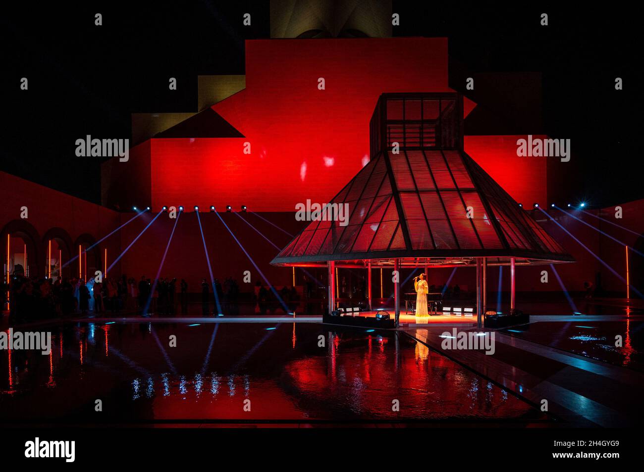 Doha, Qatar, November 2, 2021. British singer Cosima performs during ...