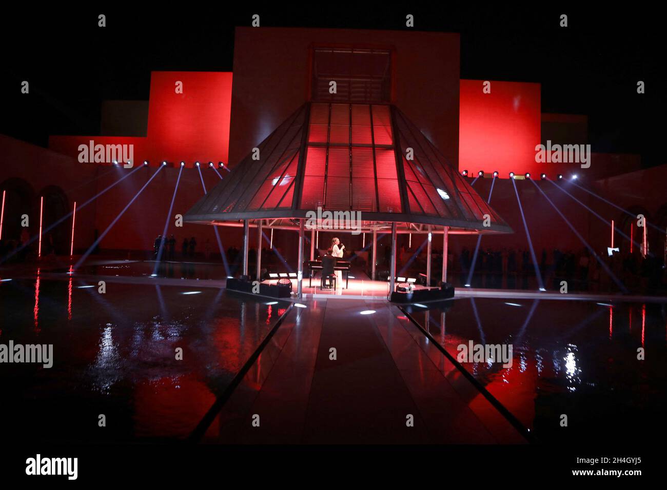 Doha, Qatar, November 2, 2021. British singer Cosima performs during ...