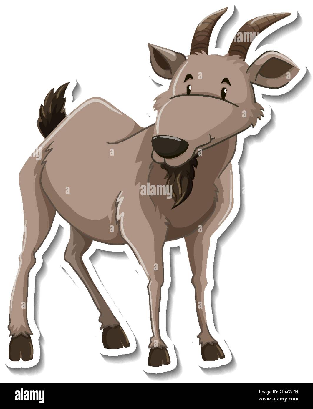 Goat farm animal cartoon sticker illustration Stock Vector Image & Art ...